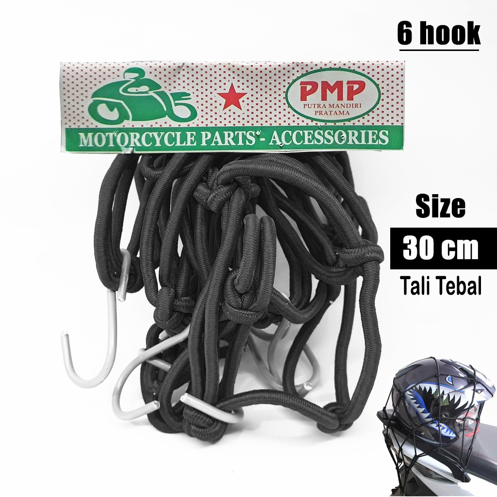 Jual Jaring barang Motor 30cm X 30cm | Jaring barang Motor 6 hook Tebal ...