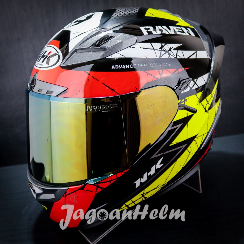 Jual NHK HELM RX9 RAVEN | BLACK RED YELLOW | RX-9 DOUBLE VISOR | Shopee ...