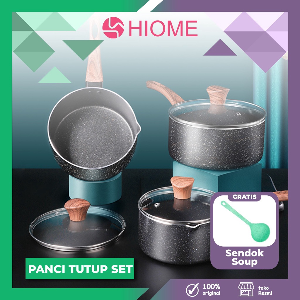 Jual HIOME Panci Set Tutup Serbaguna / Panci Gagang Premium Quality ...