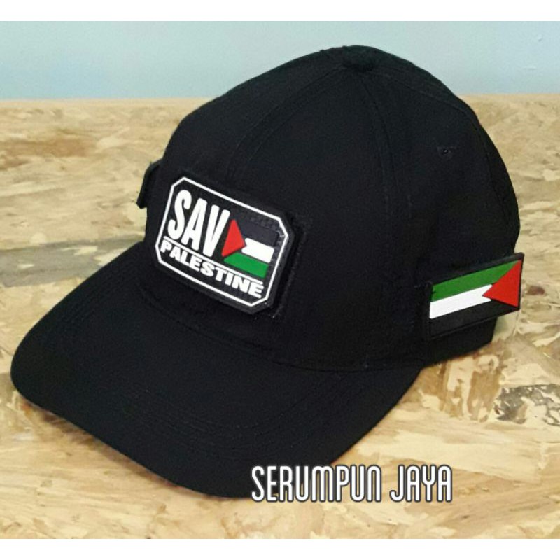 Jual TOPI SAVE PALESTINE - TOPI SAVE PALESTINE 3PATCH VELCRO HITAM ...