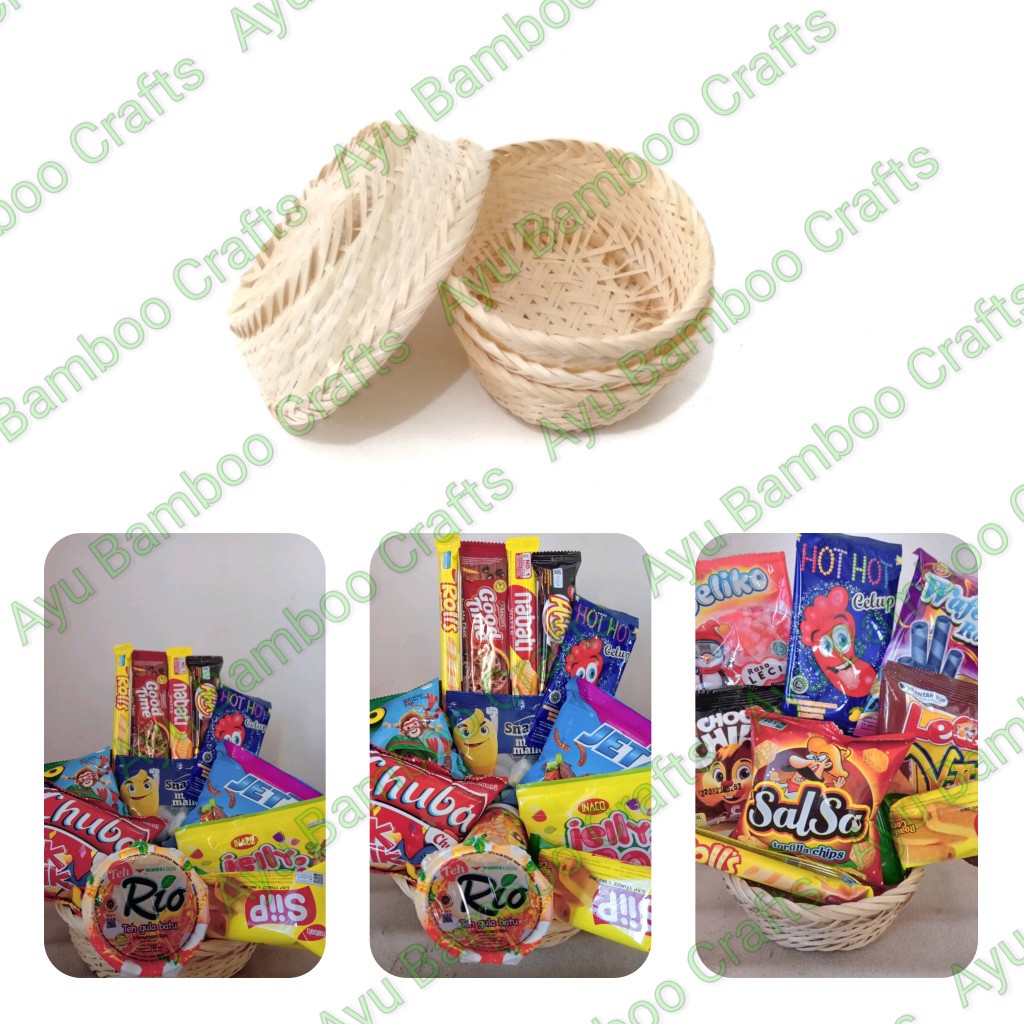 Jual Keranjang Makanan Snek Atau Kiring Dari Bambu Bentuk Oval Ukuran ...