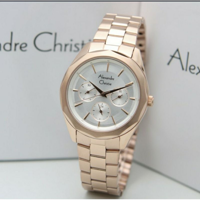 Jual ORIGINAL JAM TANGAN WANITA ALEXANDRE CHRISTIE CEWEK ROSEGOLD WHITE ...