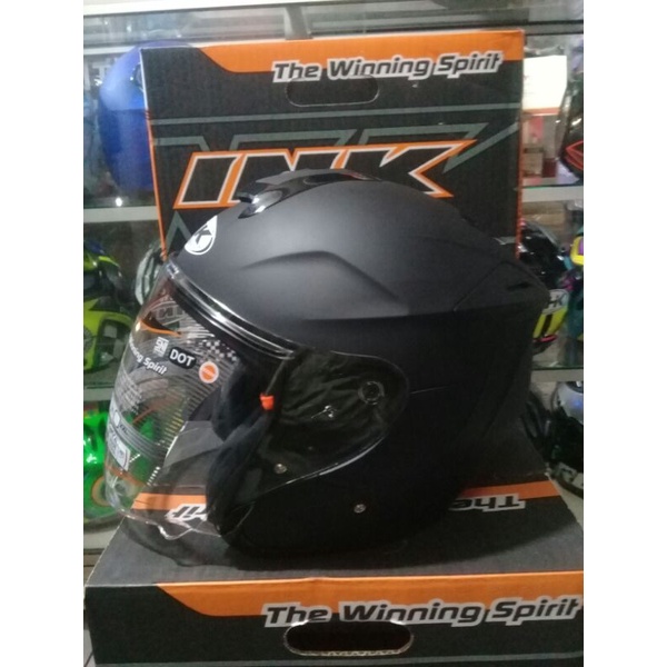 Jual HELM INK DYNAMIC SOLID BLACK DOF//HELM HALF FACE //ORIGINAL INK ...