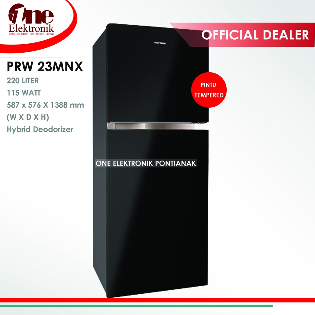 Jual Kulkas 2 Pintu Polytron PRW 23 MNX Pintu Kaca Tempered (Tinggi 1 ...