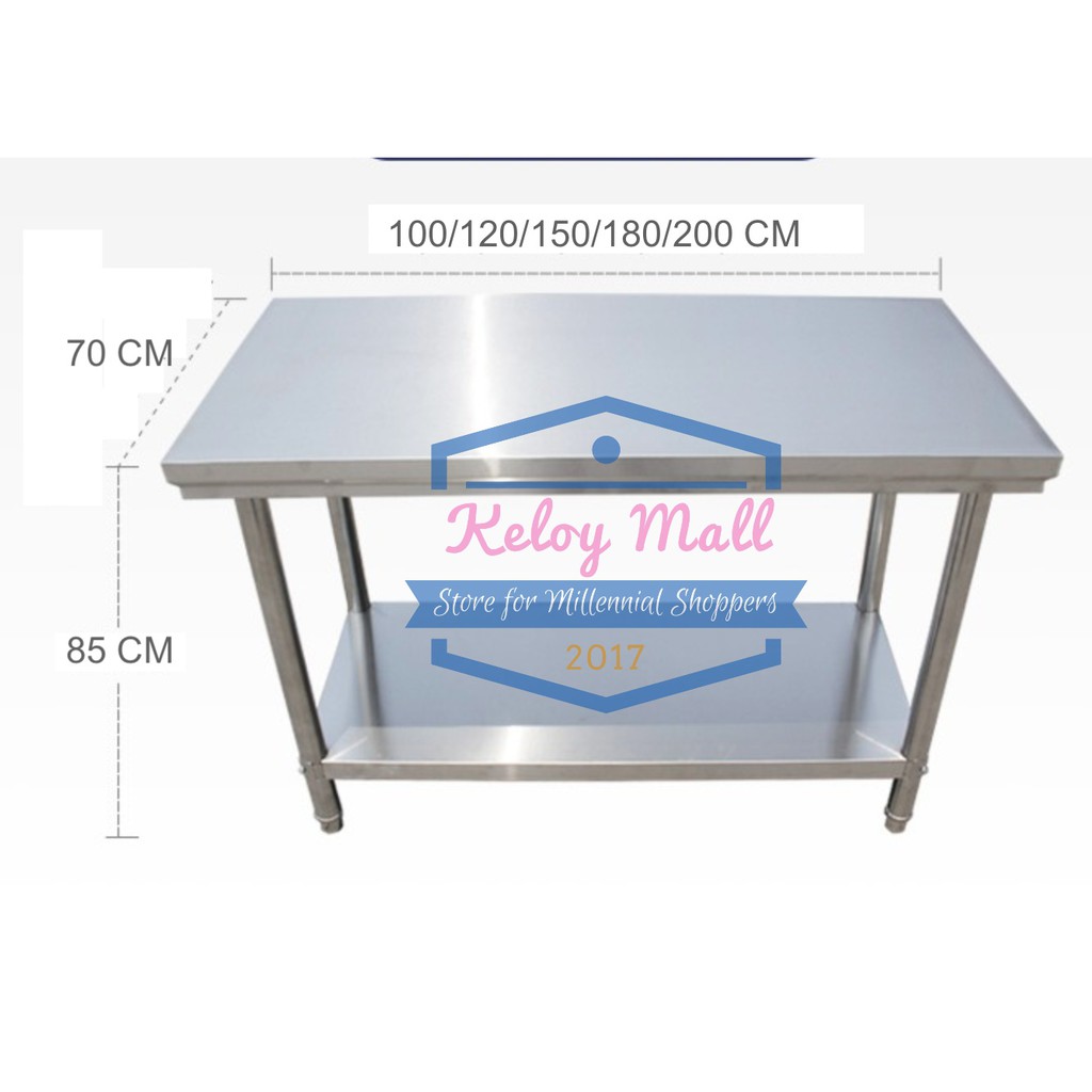 Jual Meja Stainless Dapur 1 Rak Working Table SS 201 | Shopee Indonesia