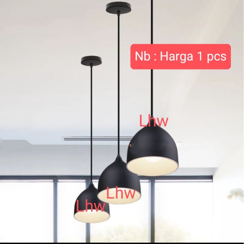 Jual Lampu gantung minimalis kap industrial tunggal/engkel cafe dekorasi meja makan,resto 7709 ...