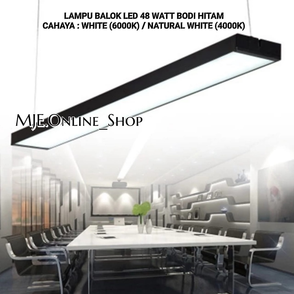 Jual LAMPU BALOK LED 48 WATT / LAMPU KANTOR OFFICE PLAFON GANTUNG TL ...