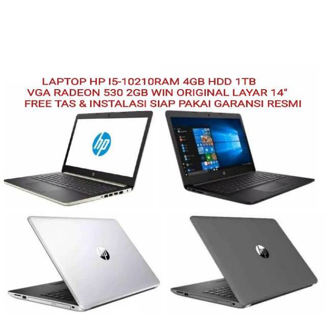Jual LAPTOP HP-14 i5 10210 RAM 4GB HDD 1TB VGA RADEON 530 2GB WIN ORI ...