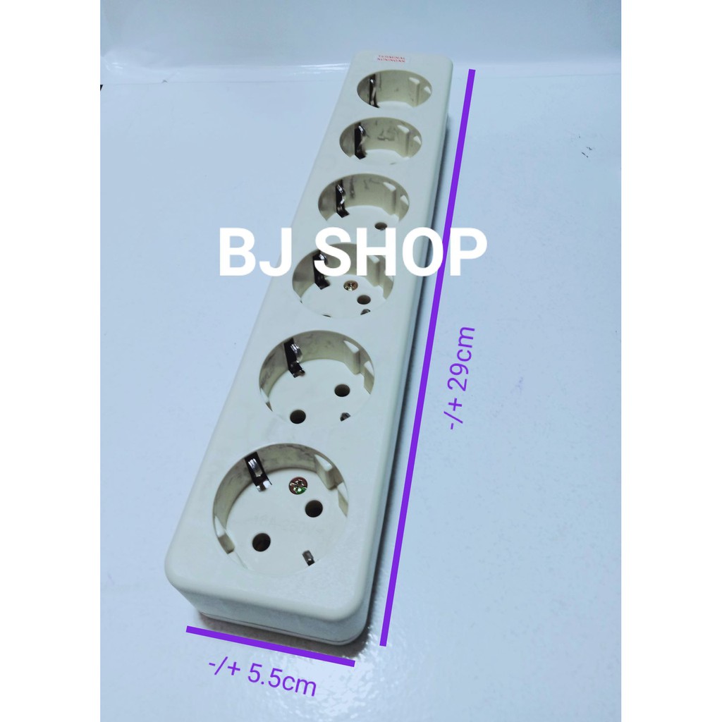 Jual UTICON Stop Kontak Arde 6 Lubang / Terminal Kuningan 6 Lubang / Colokan Listrik 6 Lubang ...