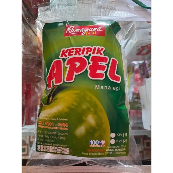 Jual KRIPIK APEL kW1(100gr) OLEH OLEH KHAS MALANG | Shopee Indonesia