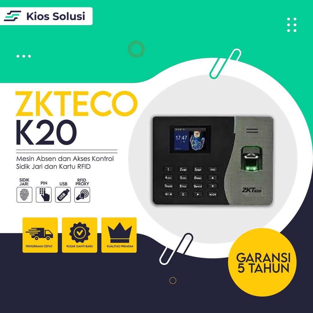 Jual Mesin Absen Sidik Jari dan Kartu RFID PROXY ZKTECO K20 | Mesin Absensi Fingerprint | Shopee ...