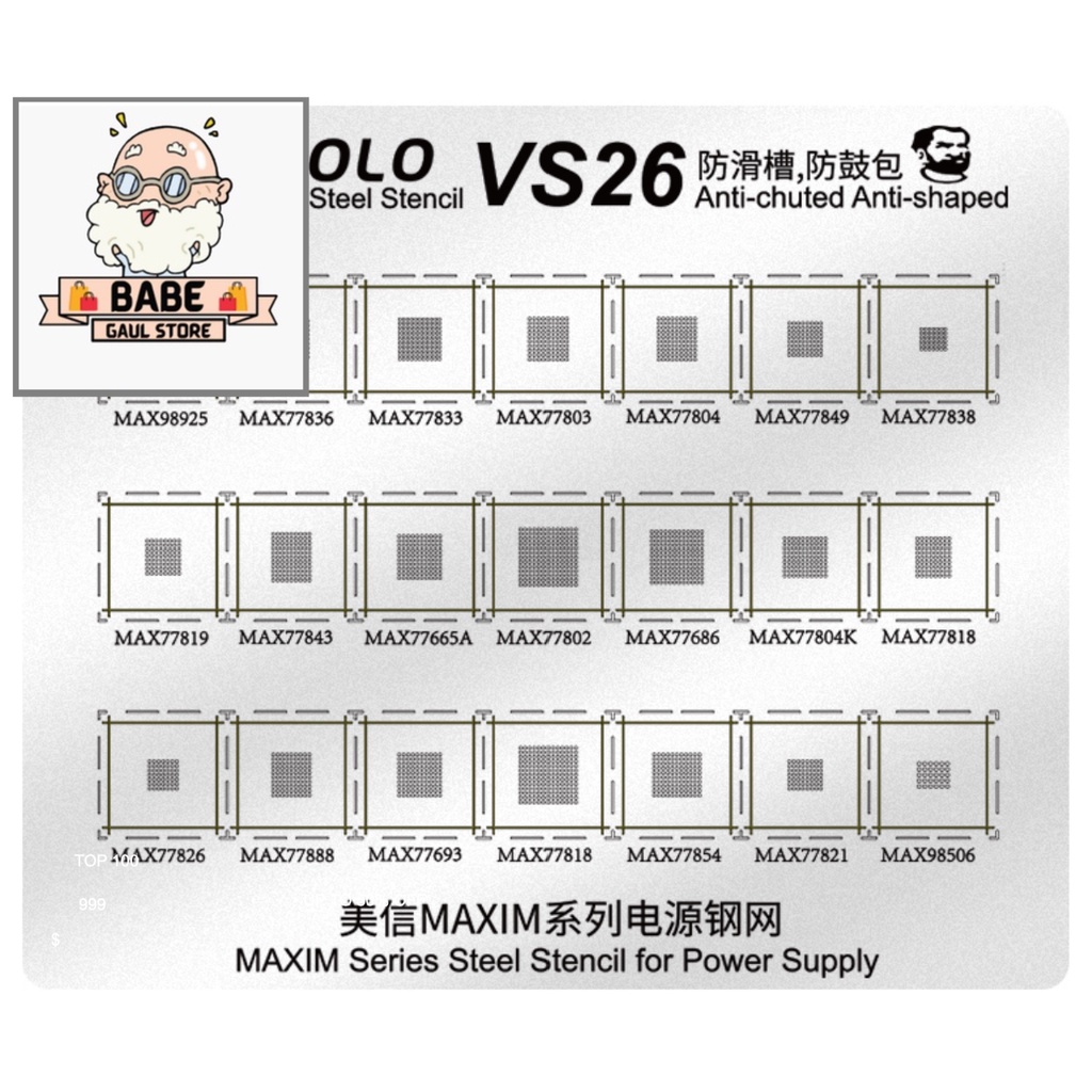 Jual CETAKAN IC WELSOLO VS26 FOR MAXIM SERIES IC POWER SUPPLY UNIVERSAL ...