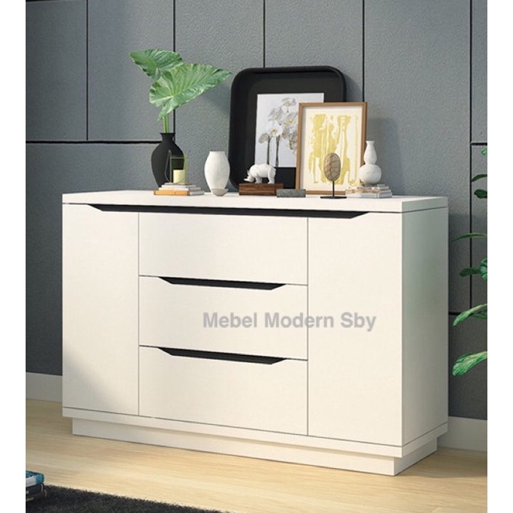 Jual Lemari buffet drawer putih 3 laci serbaguna | Shopee Indonesia