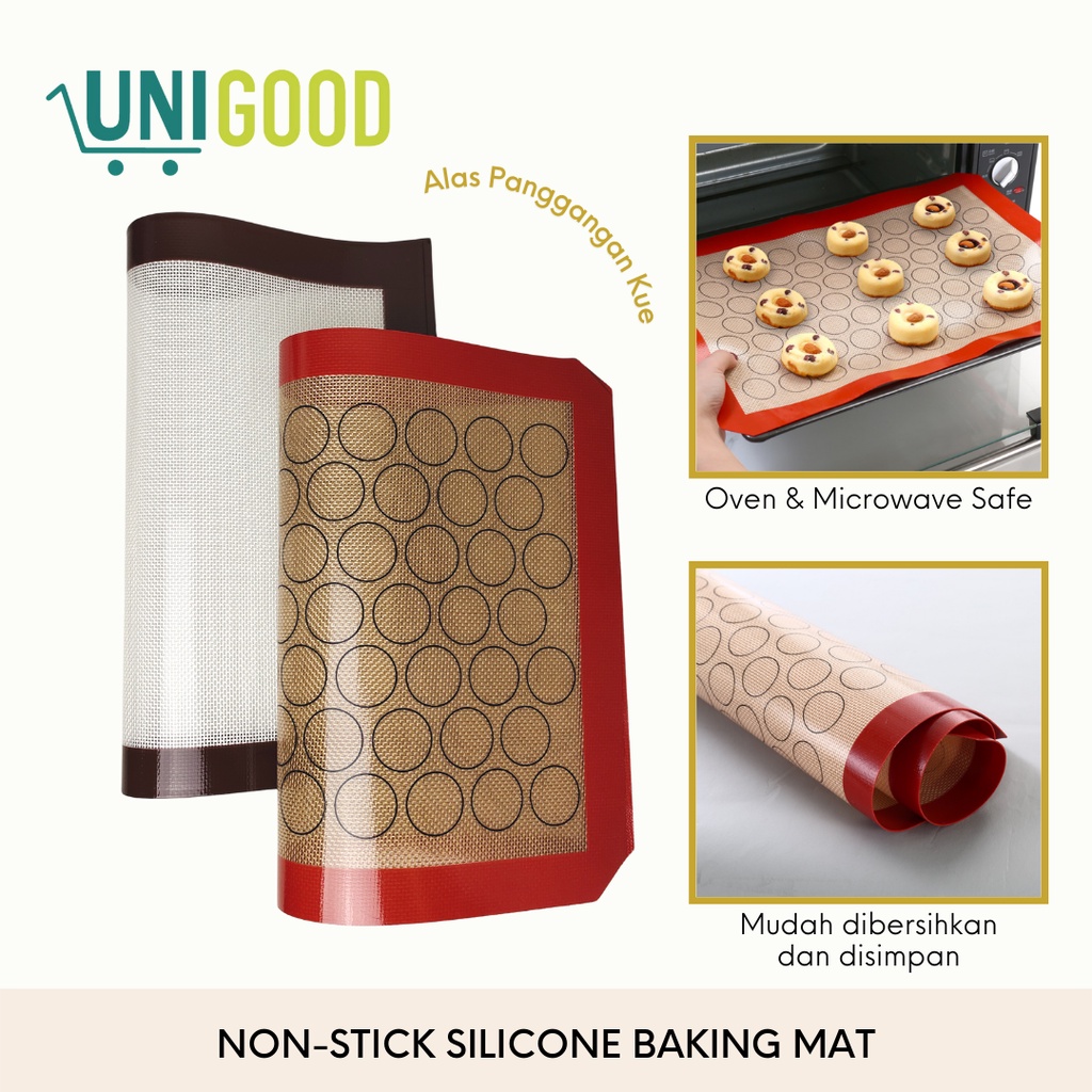 Jual UNIGOOD - Premium Silicone Baking Mat Alas Panggangan Silikon Anti ...