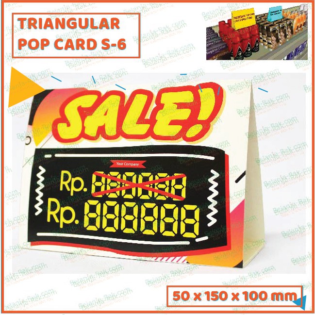 Jual Triangular Pop Card Promo SALE S-6 Kertas Promosi 1 Pack isi 10 ...