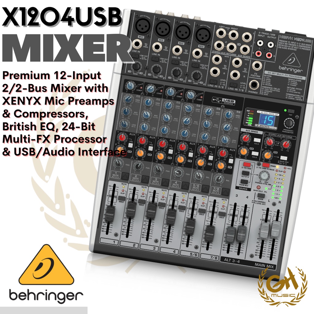 Jual BEHRINGER XENYX X1204USB MIXER - 12 CHANNEL | Shopee Indonesia