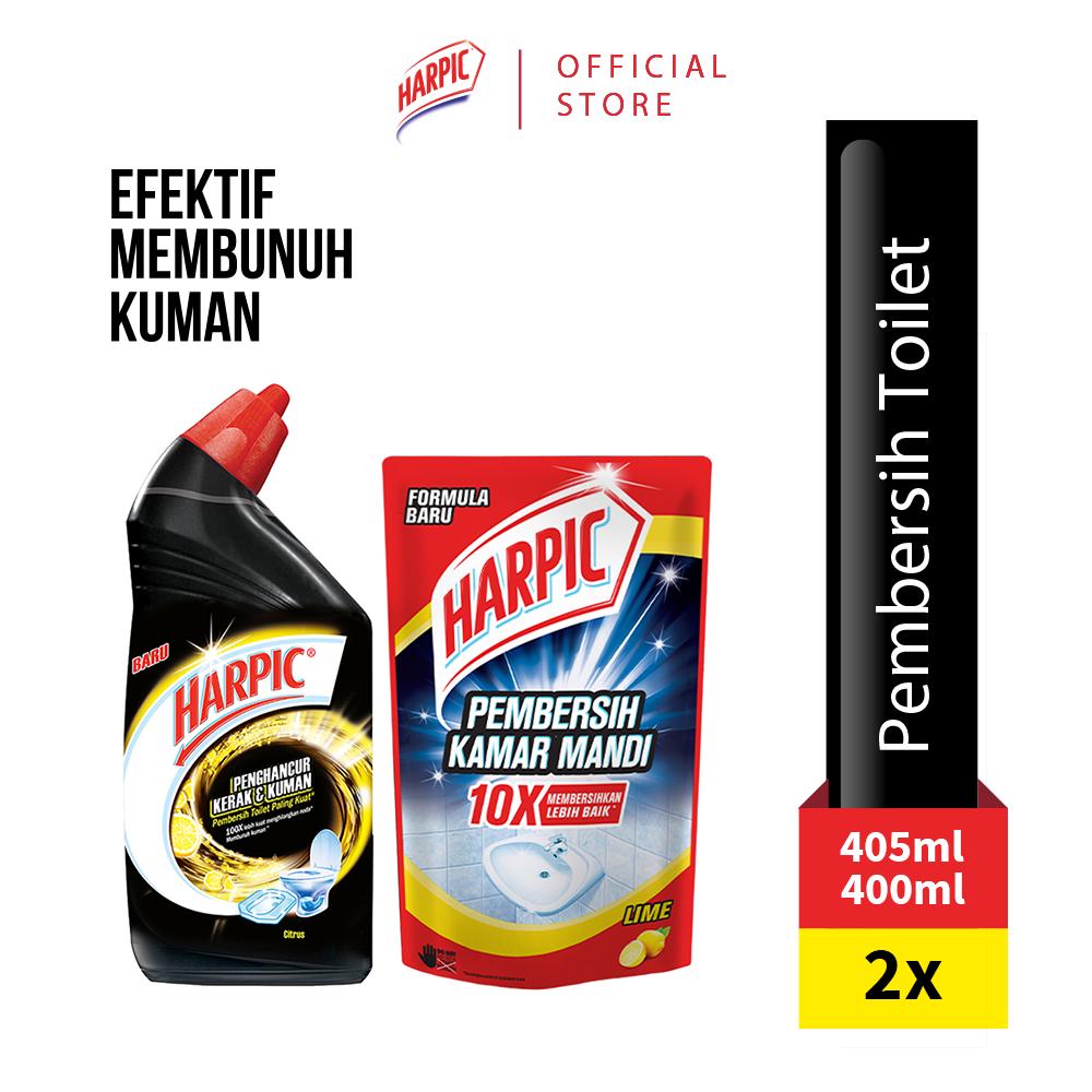 Jual Harpic Stain Blaster Citrus 405 mL + Harpic Bathroom Lime 400 mL ...