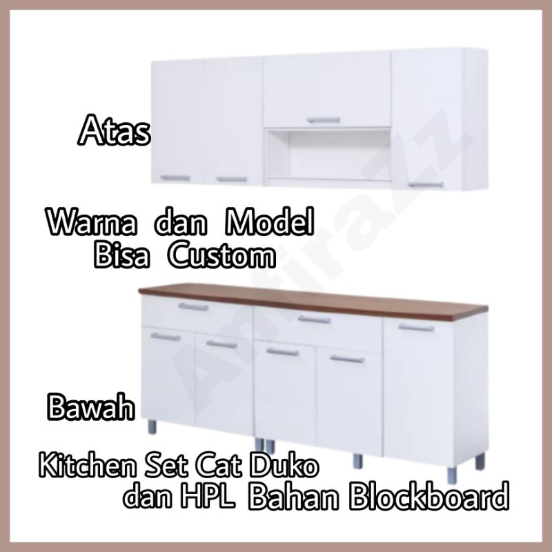 Jual Kitchen Set Cat Duko dan HPL Bahan Blockboard Harga Permeter ...