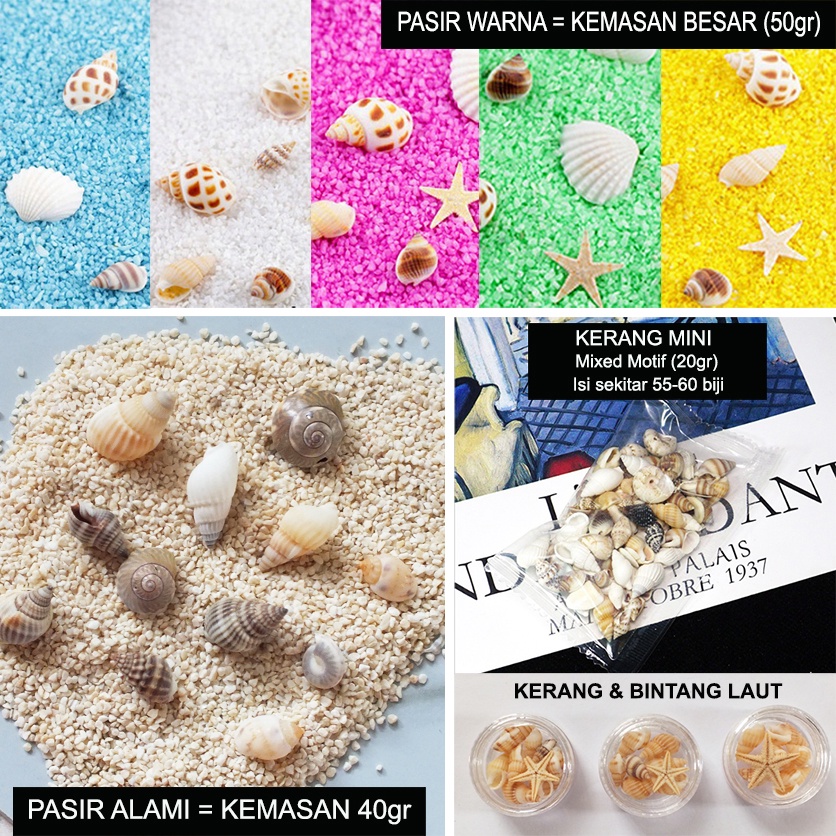 Jual Topping Pasir Kerang Bintang Laut Isian Resin Pantai Hiasan Manik ...