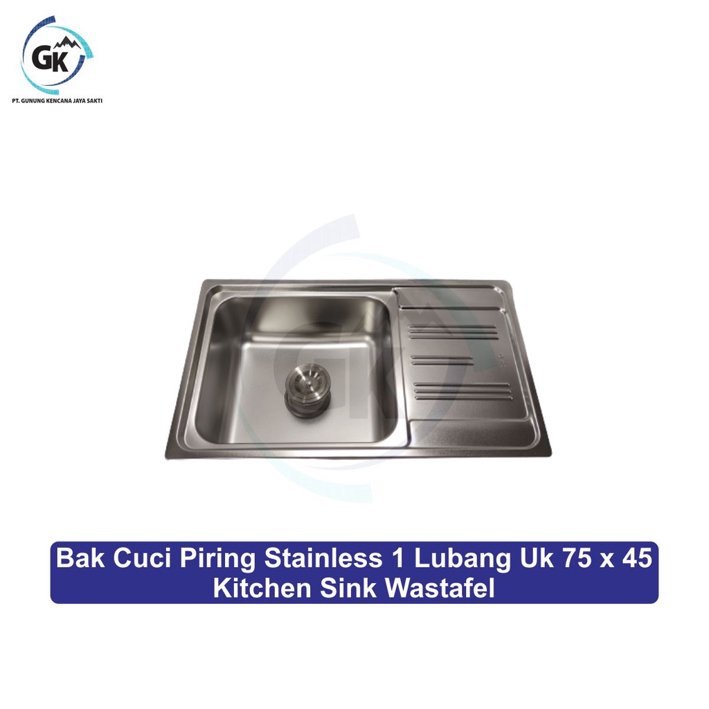 Jual Bak Cuci Piring Stainless Steel 75 x 45 cm 1 Bowl | OKI Kitchen ...