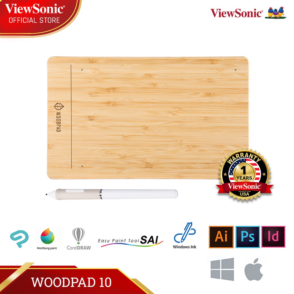 Jual ViewSonic WoodPad 10 - 10" Bamboo Drawing Pad | eco-friendly and ...
