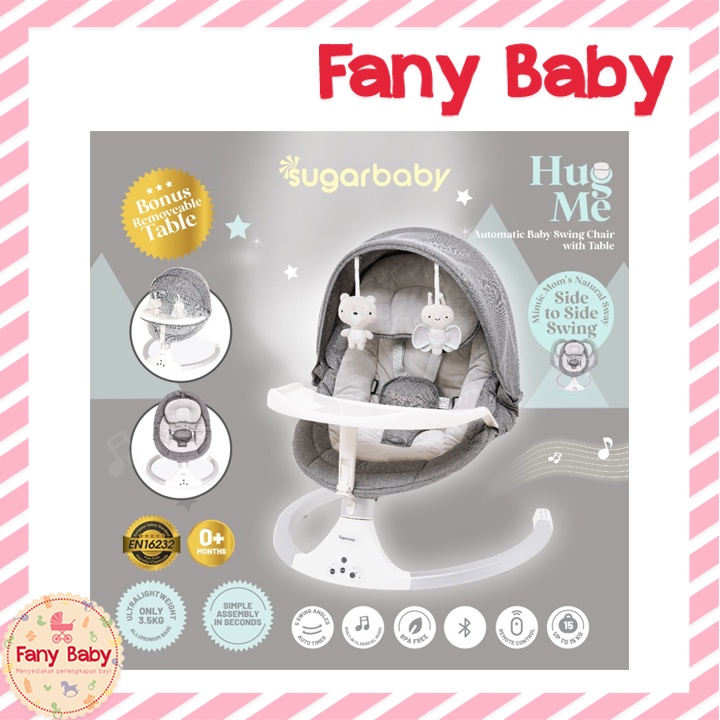 Jual SUGAR BABY AUTOMATIC BABY SWING CHAIR WITH TABLE " HUG ME ...