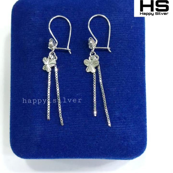 Jual KODEa1A9m--Anting Perak Asli Silver Wanita 925 Lapis Emas Putih Model Kait itali santa ...