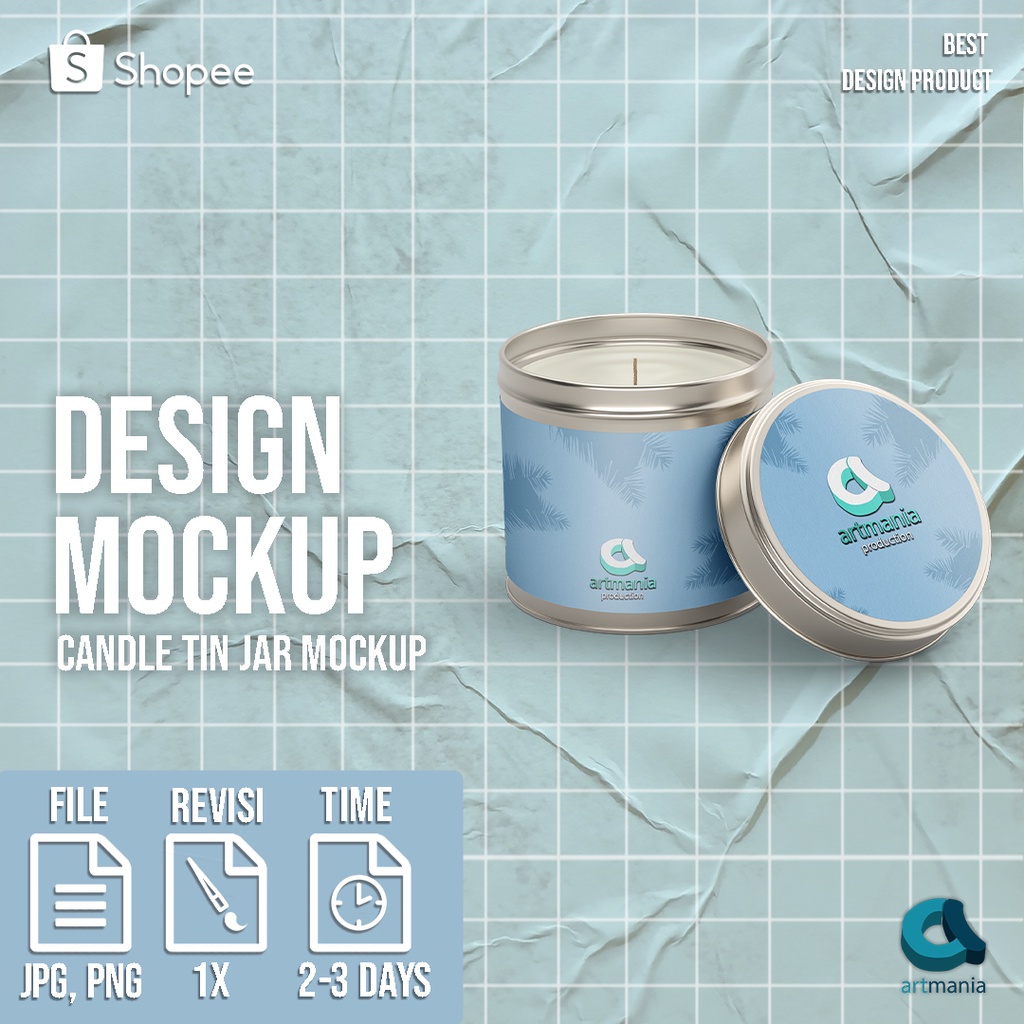 Jual JASA DESAIN PRODUK MOCKUP | DESAIN TOPLES KALENG LILIN / CANDLE ...
