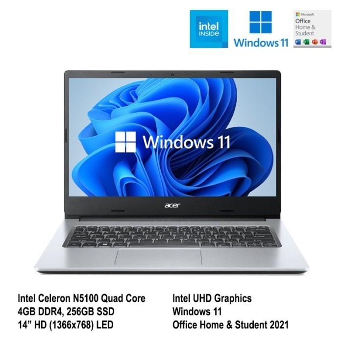 Jual Aspire3 A314-35-C396 CELERON N5100 4GB/256GB SSD/14" HD/W11+OHS ...