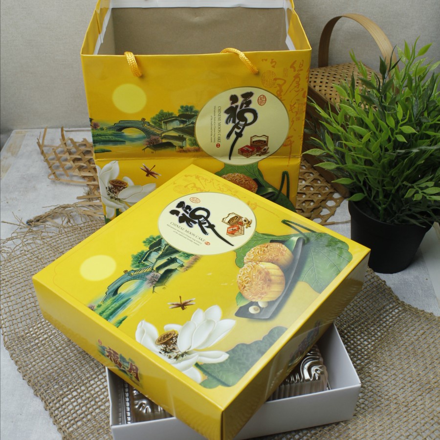 Jual Kotak Dus Kue Bulan / Dus Monncake isi 4 tempat Hampers mooncake ...