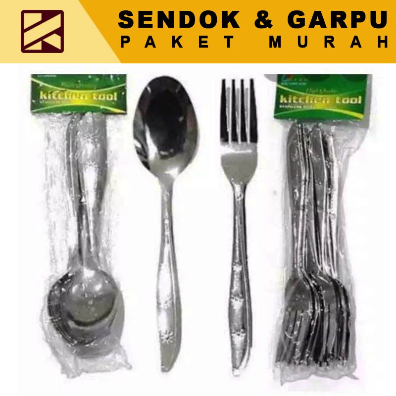 Jual [1 PACK] Set Sendok Makan 12 Pcs Stainless Steel 1 Set isi 12 ...