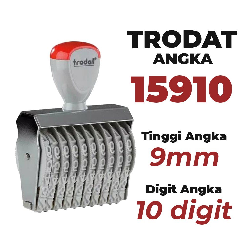 Jual Stempel Trodat Angka 15910 - 10 Digit 9 mm | Shopee Indonesia