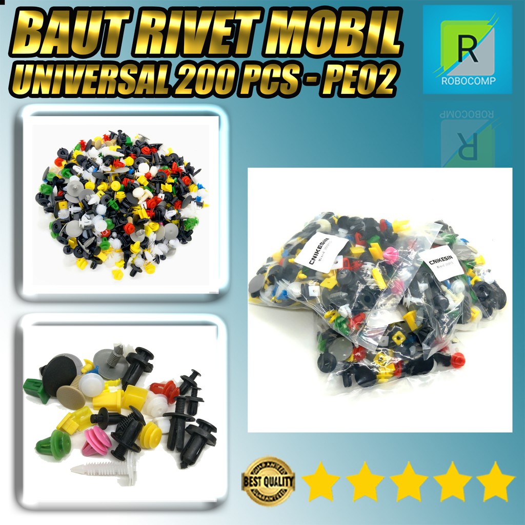 Jual Baut Rivet Mobil Universal 160 PCS - PE02 - Multi-Color | Shopee ...