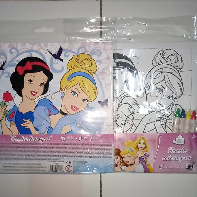 Jual Disney Princess Puzzle Colouring Set (+4 Crayon Princess) | Shopee ...