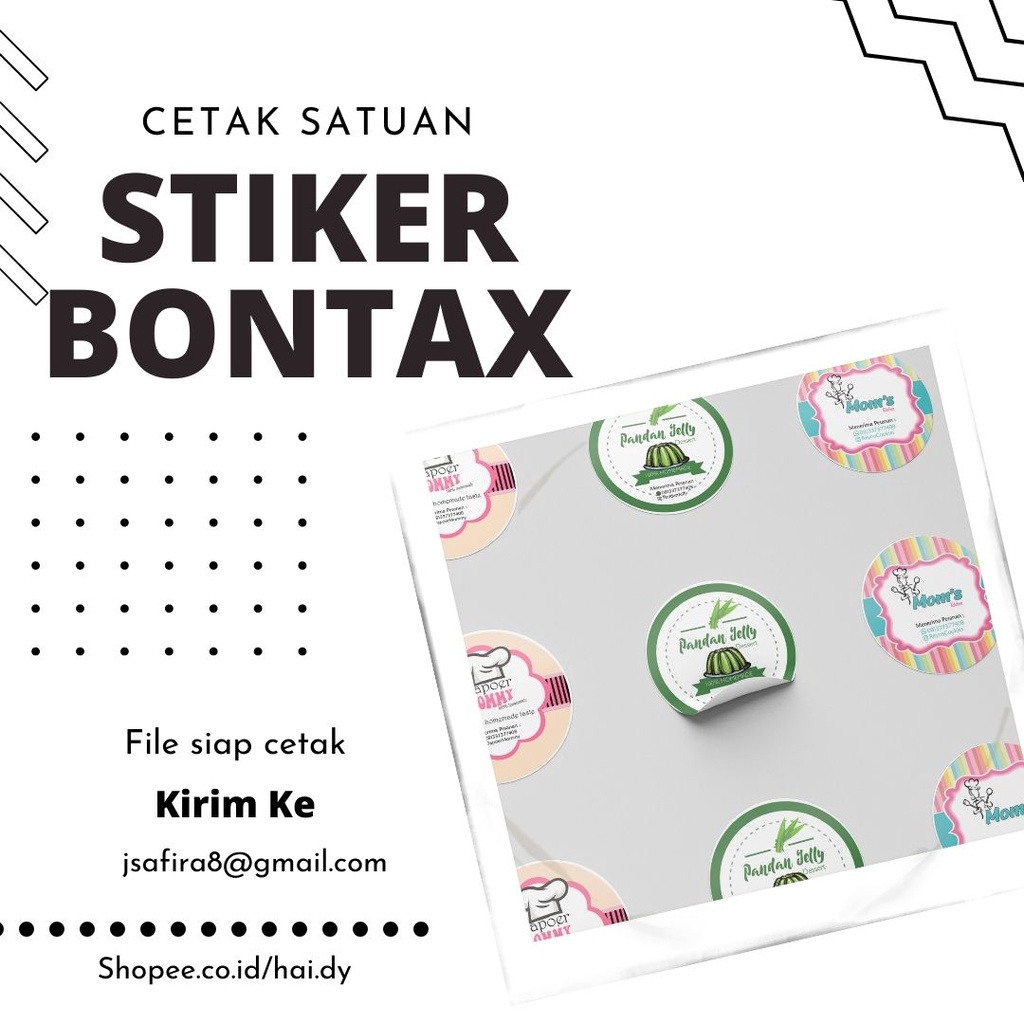 Jual [Siap Cetak] CETAK STIKER BONTAX SATUAN | CETAK STIKER KEMASAN ...