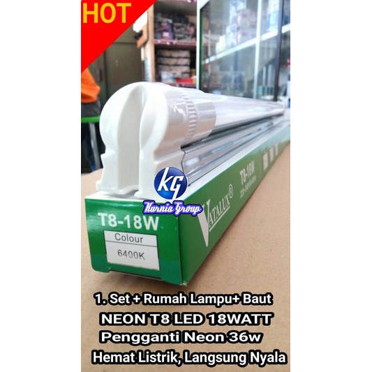 Jual LAMPU TL LED 18W PUTIH / SET LAMPU NEON TUBE LED 18 WATT | Shopee Indonesia
