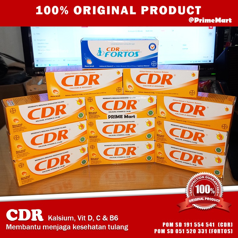 Jual CDR Redoxon Effervescent Vitamin C dan D Fortos Calcium D Kalsium ...