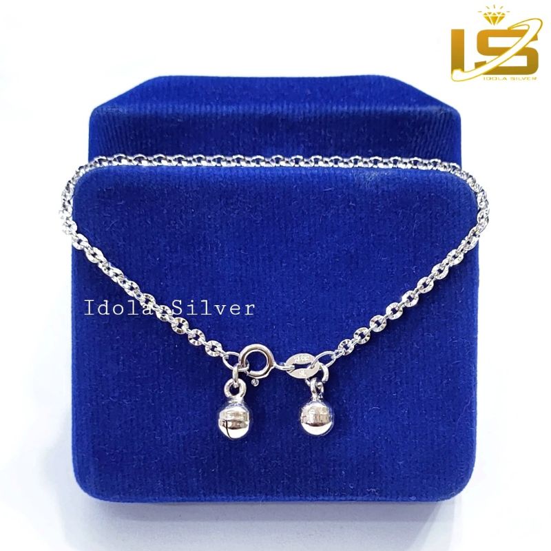 Jual GELANG PERAK ASLI SILVER WANITA 925 LAPIS EMAS PUTIH MODEL RANTAI ...