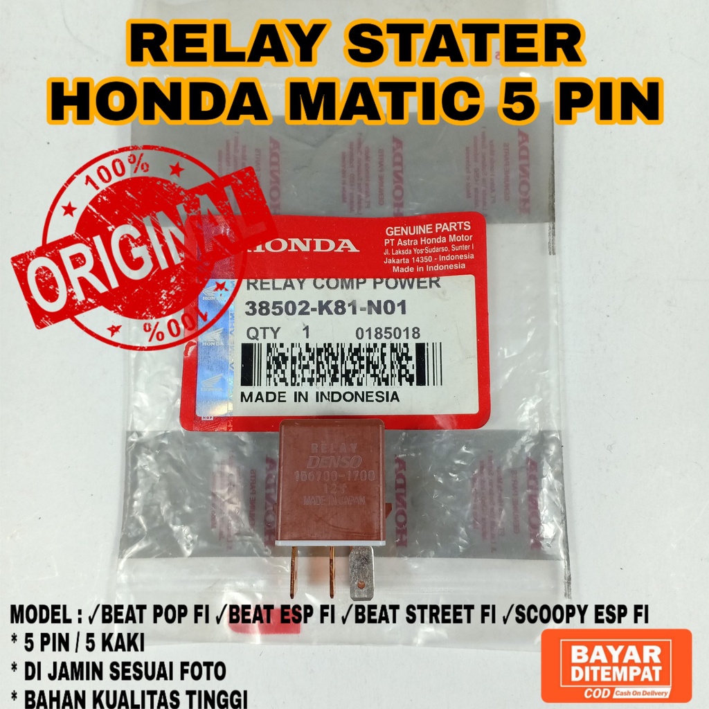 Jual relay stater beat esp new vario 125 150 new fi 5 kaki pin | Shopee ...