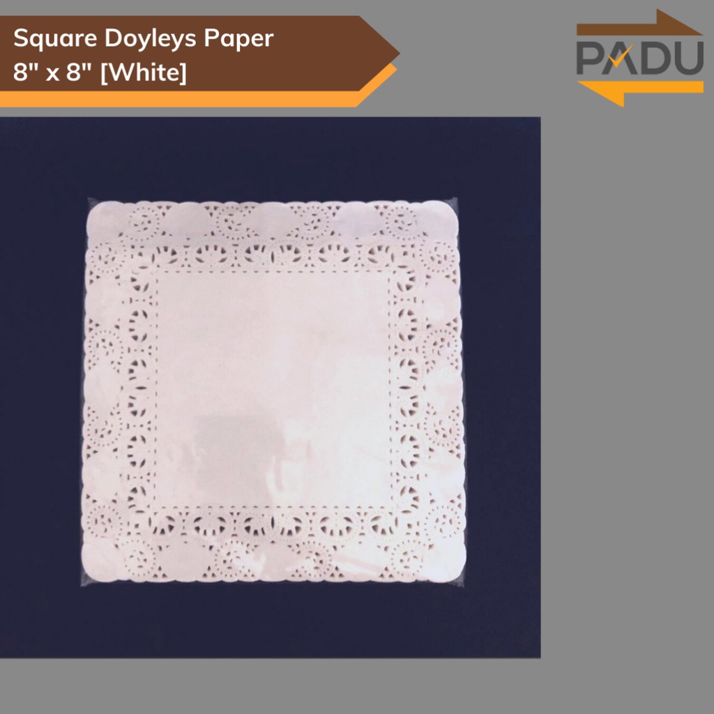 Jual [100 Pcs] Kertas Doyleys Persegi 8" x 8" Inci (Putih) - Kertas ...