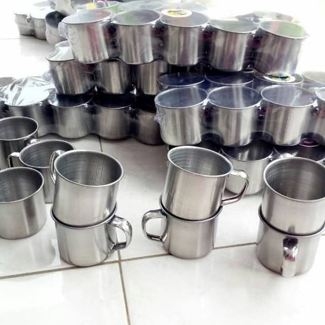 Jual Mug stainless minum Mug kopi gelas camping mug stainlis mug gunung ...