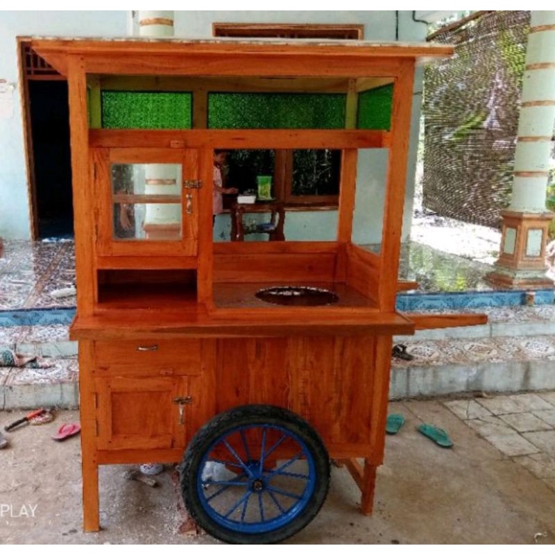 Jual Gerobak Bakso Dorong Kayu Mahoni | Shopee Indonesia
