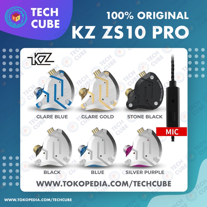 Jual KZ ZS10 PRO WITH MIC IN EAR EARPHONE 4BA 1DD HYBRID ALT KZ ZSN PRO ...