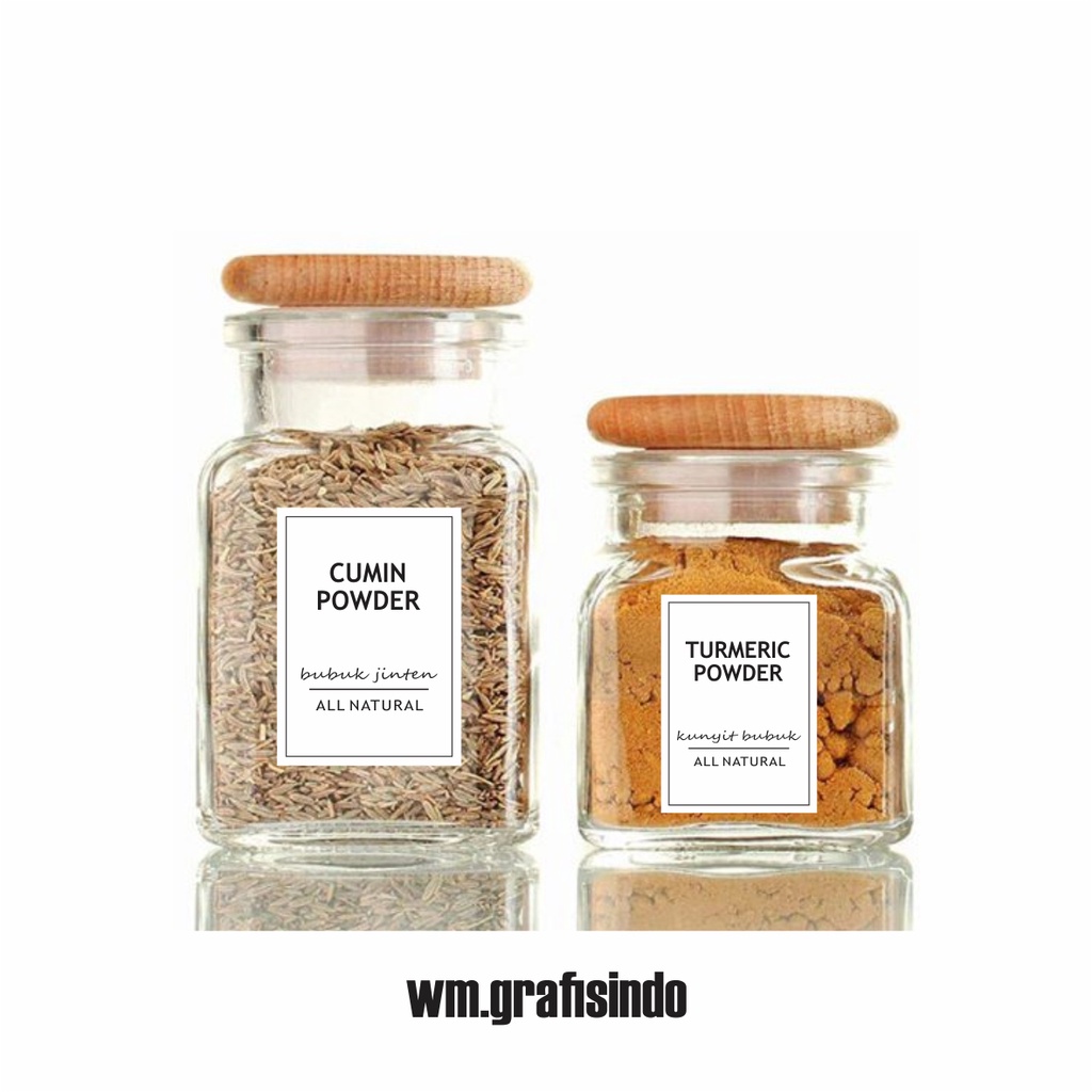 Jual Cetak Custom Sticker Label Bumbu Dapur Custom Minimalis Elegan ...