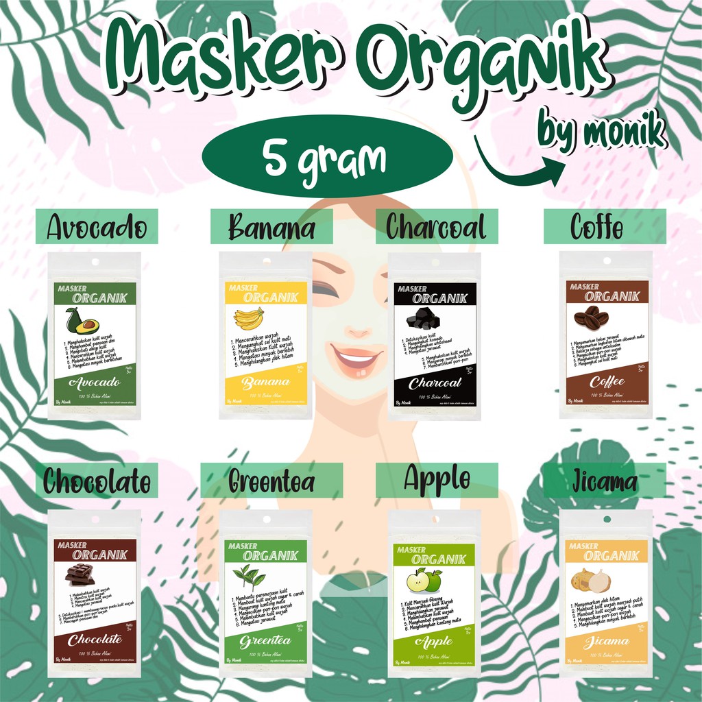 Jual MASKER ORGANIK 5GR ⁉️ FASE MASK (5 GRAM) by MONIK | Shopee Indonesia