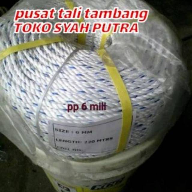 Jual Tali tampar tambang PP PROPYLINE 6 mili ( REAL PICTURE ) | Shopee ...