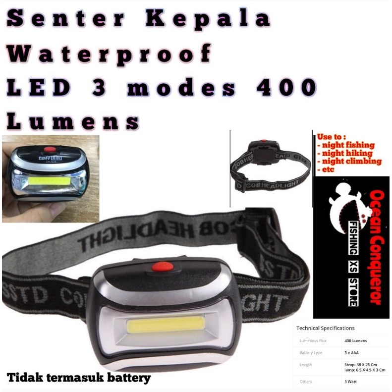 Jual Senter kepala waterproof head lamp | Shopee Indonesia