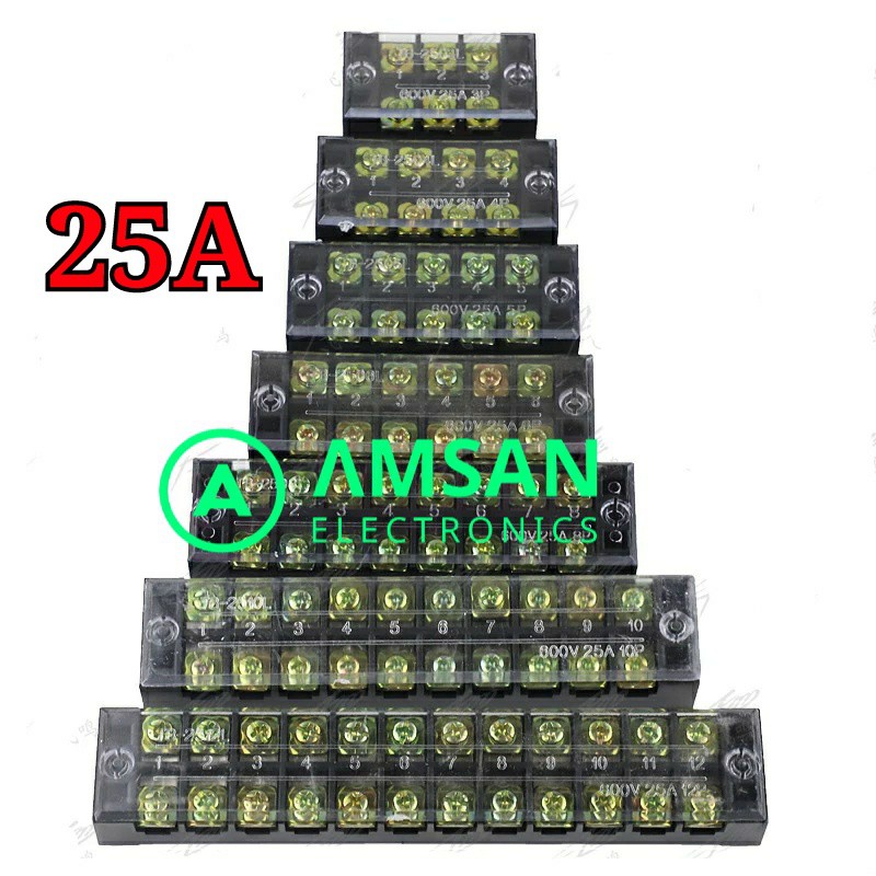 Jual Terminal Block TB 2503 2504 2505 blok 25A 3P 4P 5P 3 4 5 Pole | Shopee Indonesia