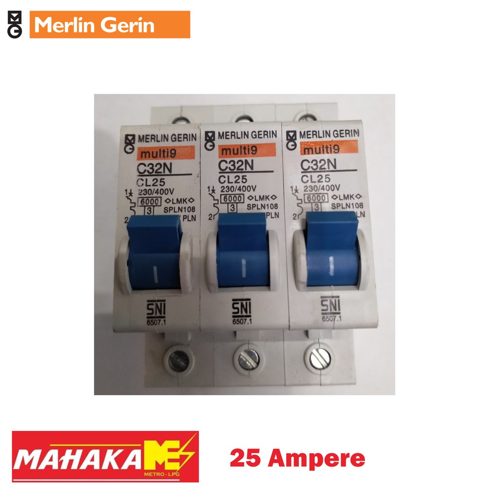 Jual Mcb 25 Ampere 1Phase Pin Biru Merlin Gerin | Shopee Indonesia