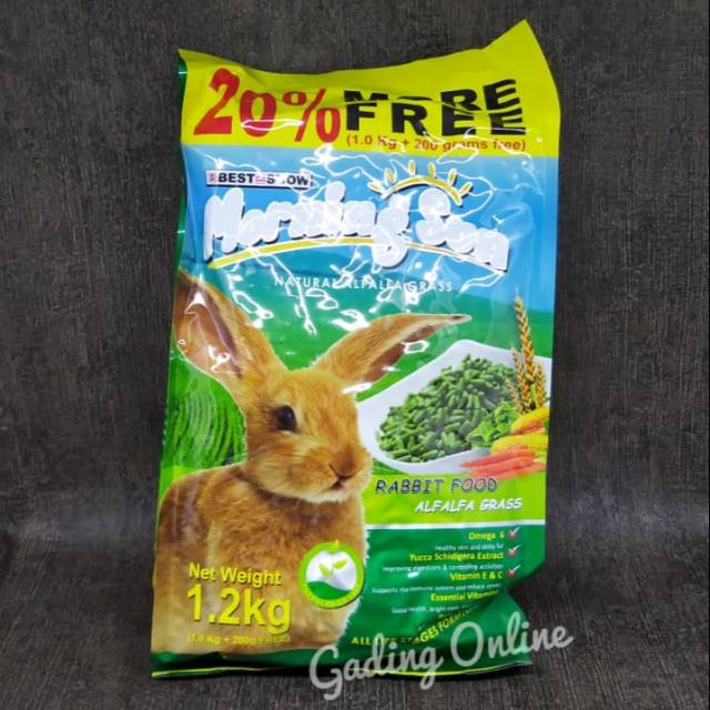 Jual Makanan kelinci Morning Sun Alfalfa Grass Rabbit Food 1,2kg ...